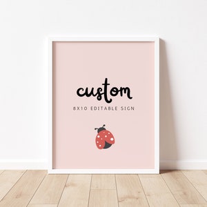 Ladybug Birthday Welcome Sign, Lady Bug Sign, Little Lady Birthday ...