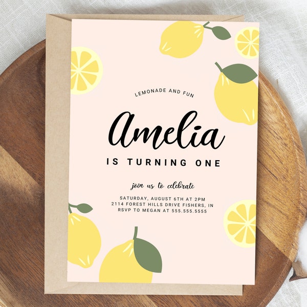 Pink Lemonade Invite - Etsy