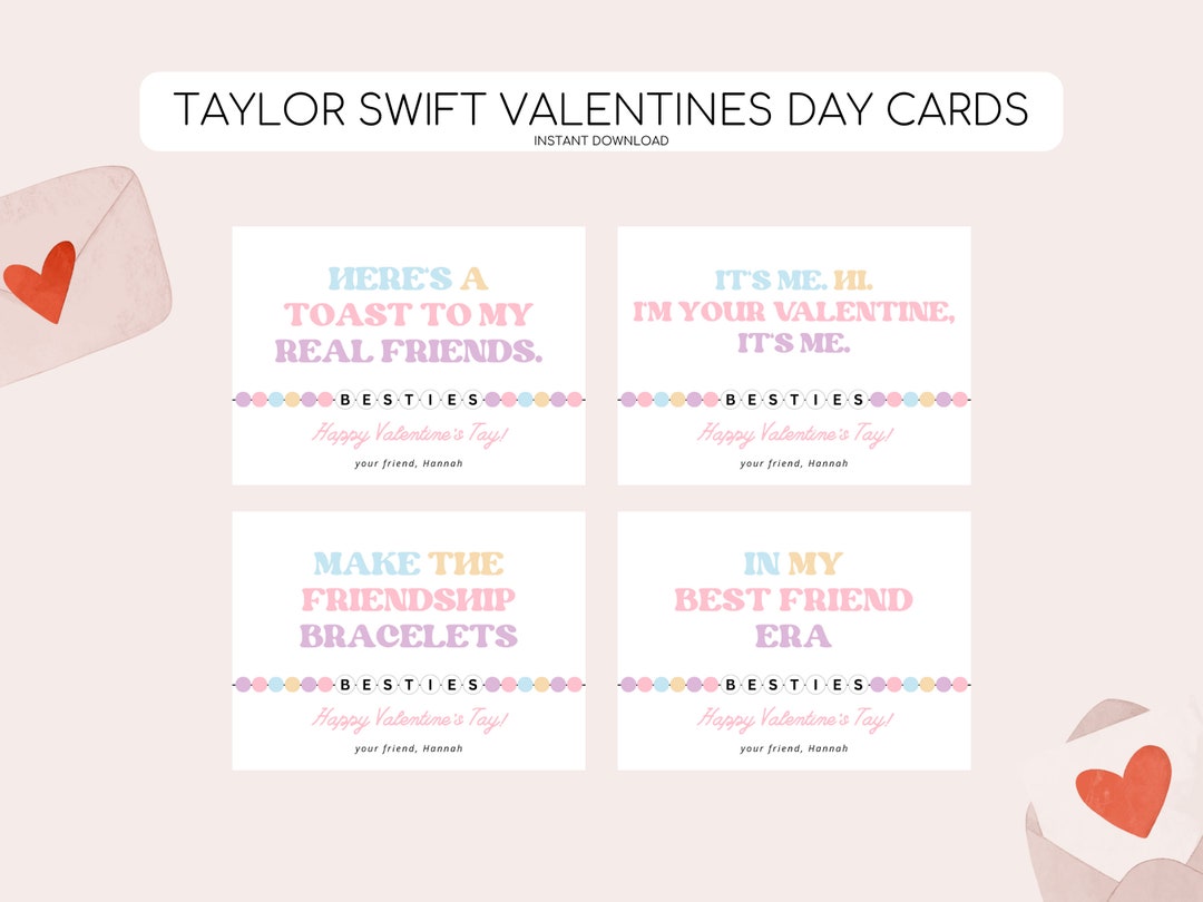 Friendship Bracelet Valentines Day Card, Swiftie Valentines Day Tag ...