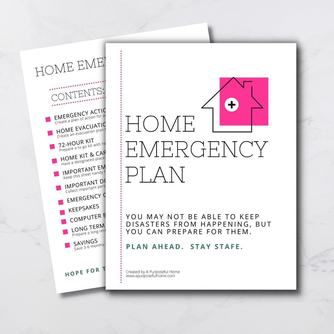 Printable Home Emergency Plan Emergency Binder Emergency Preparedness ...