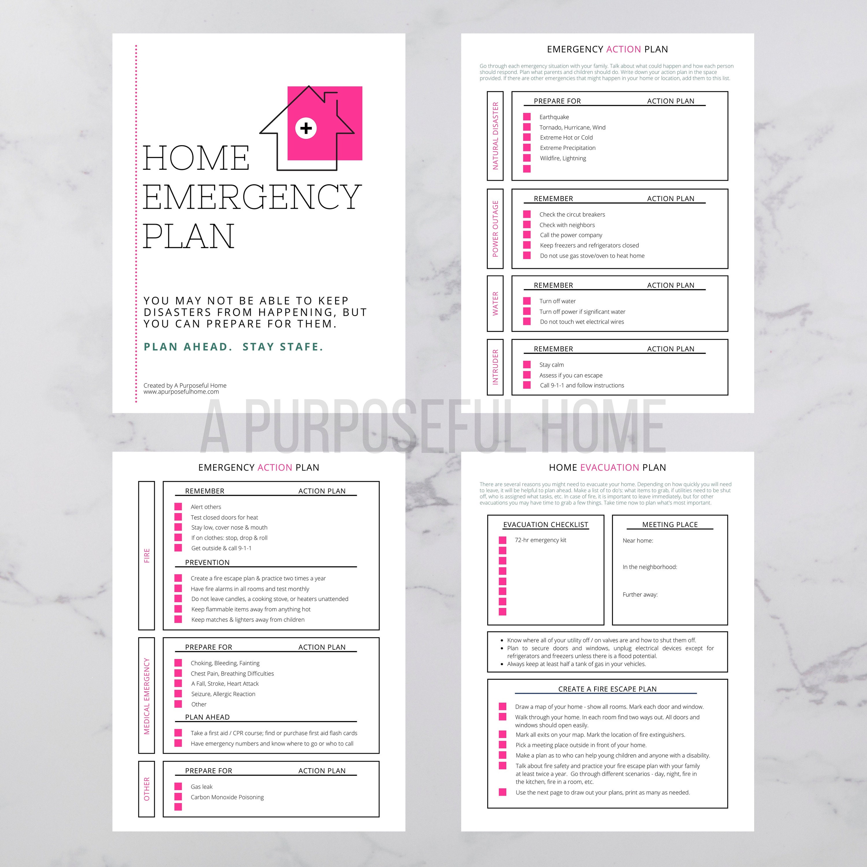 Printable Home Emergency Plan Emergency Binder Emergency - Etsy