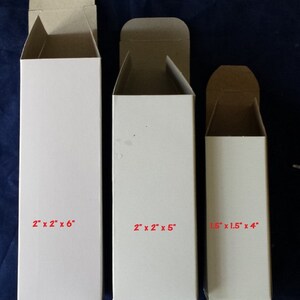 Reverse Tuck Folding 24/PK White Chipboard Box 2x2x5 or 2x2x6 Inches - Etsy