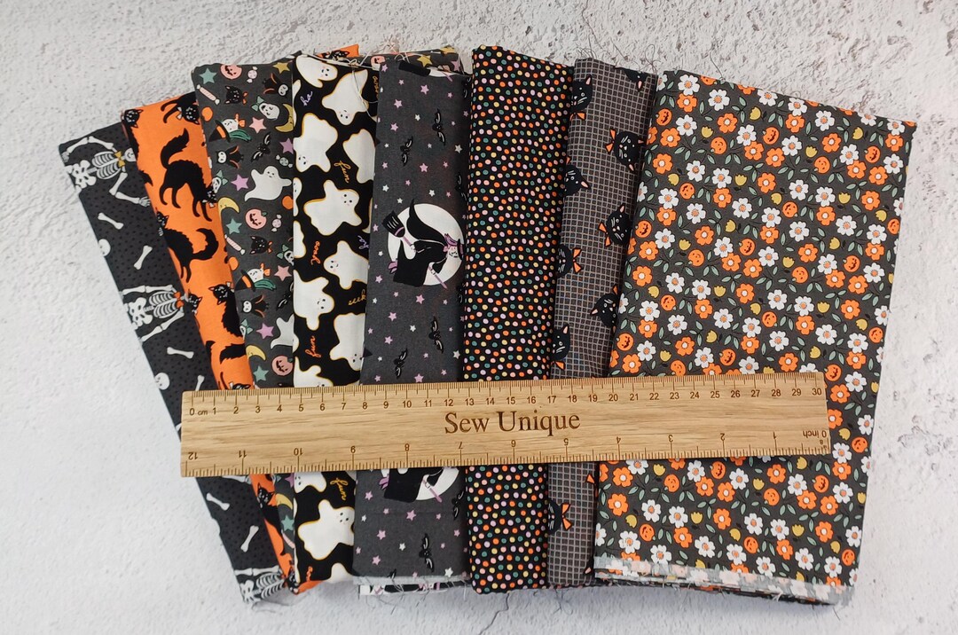 Sweet Tooth Halloween Fabric Poppie Cotton Sewing English Paper Piecing ...