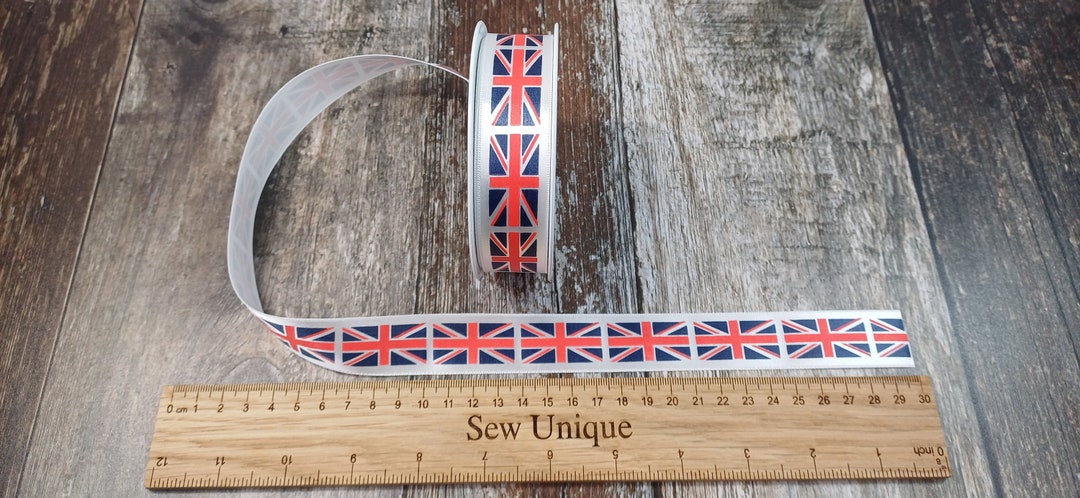Union Jack Ribbon 25mm Wide Sold by the Meter Remembrance Celebration ...
