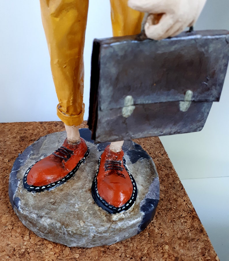 Paper Mache Clerk Sculpture: Unique Office Decor, Art Figurine - Etsy