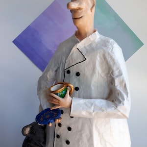 The Chef and His Suchef- Paper Mache Sculpture, - Etsy