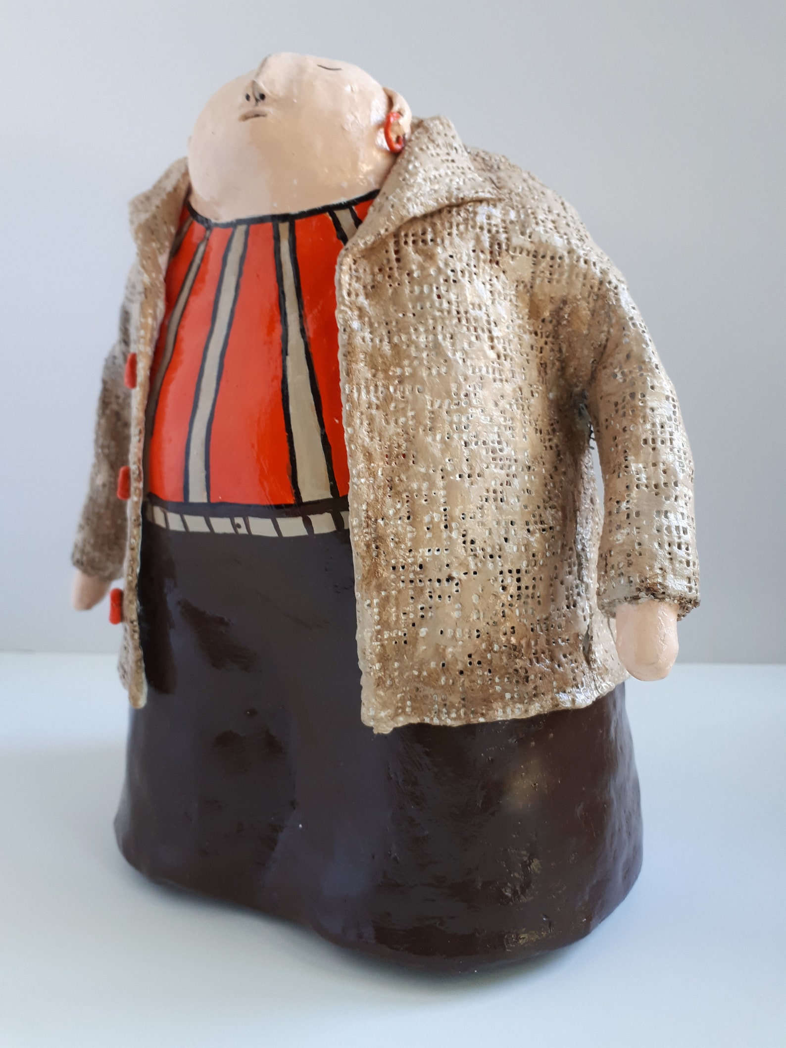 Paper Mache Sculpture - the Old Man With the Earring - Etsy