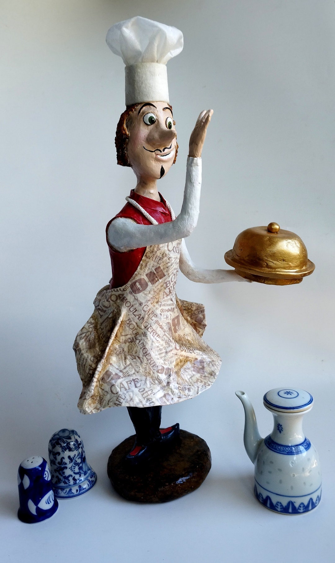 The Confident Chef - Paper Mache Sculpture - Etsy