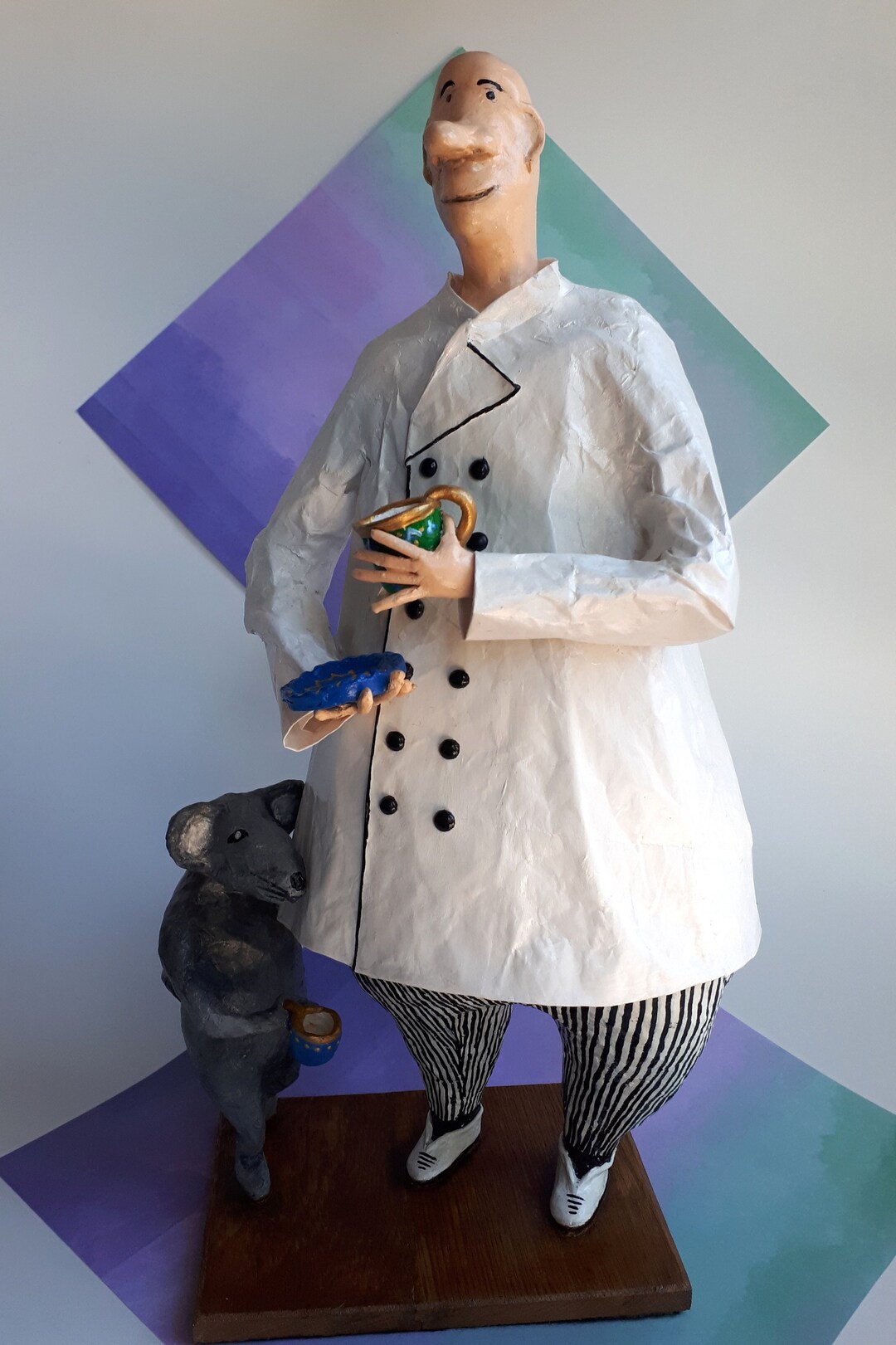 The Chef and His Suchef- Paper Mache Sculpture, - Etsy