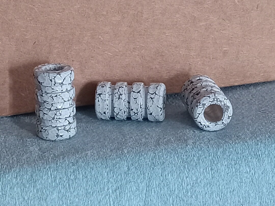Streak Black White Vein EDC Bead / Every Day Carry / Paracord Bead ...