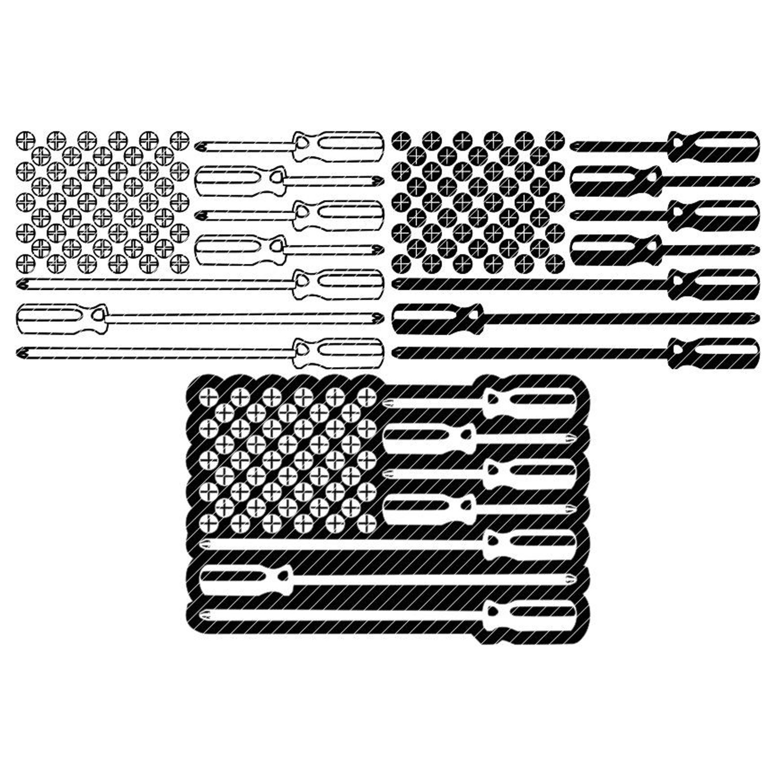 Screwdriver Tool Flag, 3 Versions, U.S.A. America Svg Jpg Png Clipart ...
