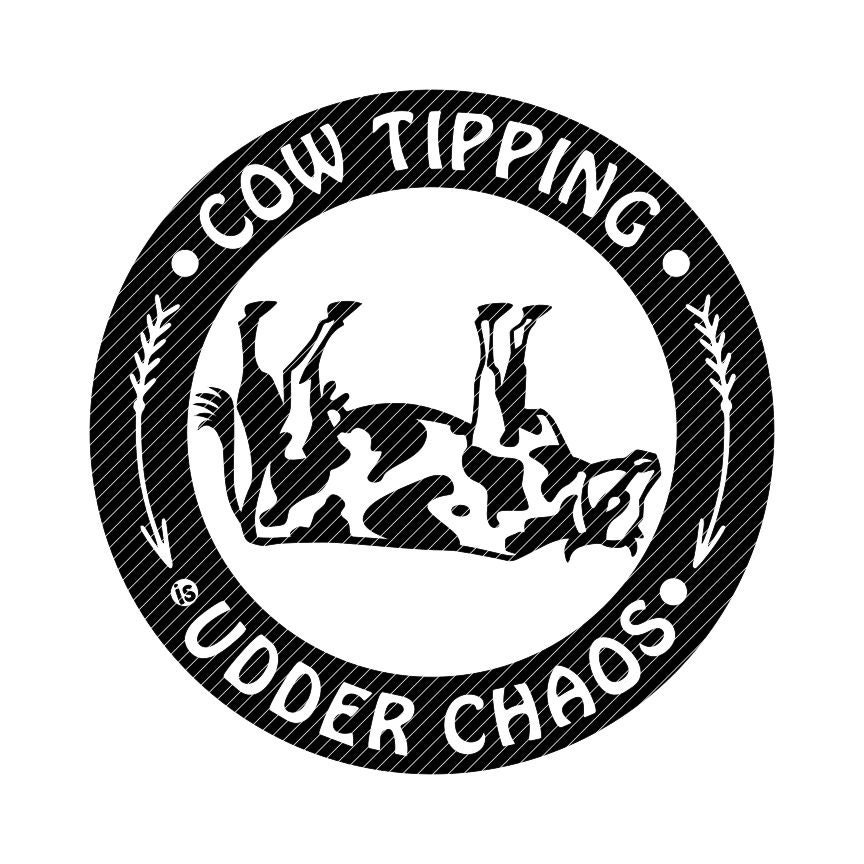 Cow Tipping is Udder Chaos, Funny Pun Clipart Vector Graphics Cut Files ...