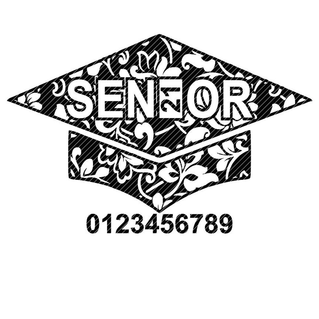 Damask Senior Grad Cap, Graduation Svg Clipart Vector Graphics Cut ...
