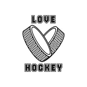Love Hockey Puck Heart, Svg Jpg Png Clipart Tshirt Design Vector Vinyl ...