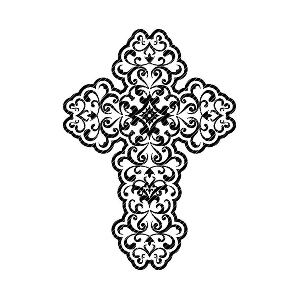 Ornate Cross, Swirl Clipart Vector Graphics Cut Files Mandala Svg Jpg ...