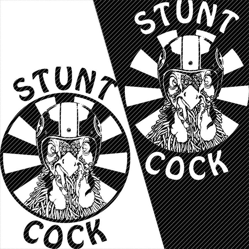 Stunt Cock, Moto Rooster Motorcycle Biker 2 Versions Svg Jpg Png ...