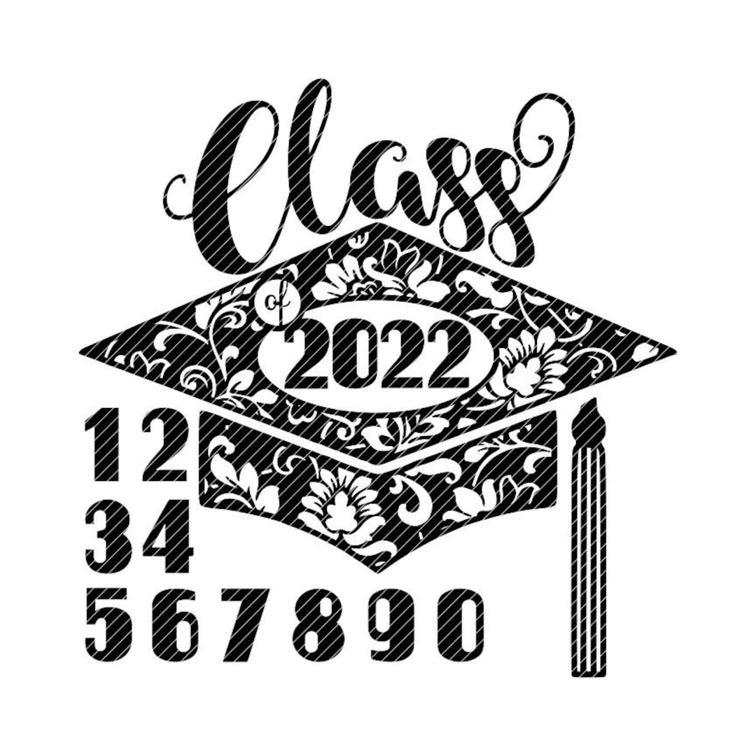 Damask Grad Cap, Class Of, Graduation Senior Svg Clipart Vector ...
