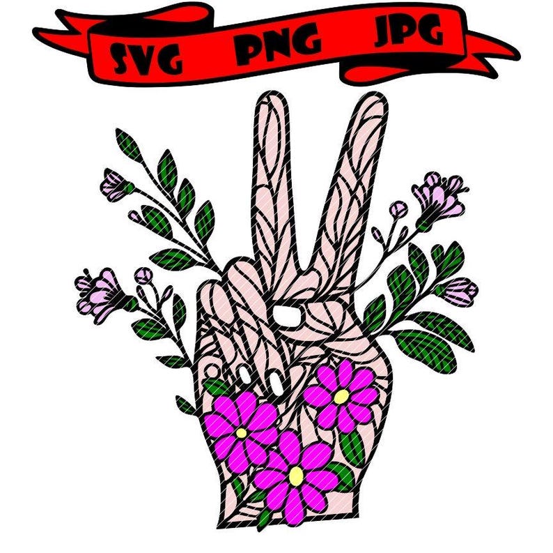 Peace Wave Mandala, 2 Versions Floral Biker Peace Sign Wave Motorcycle ...