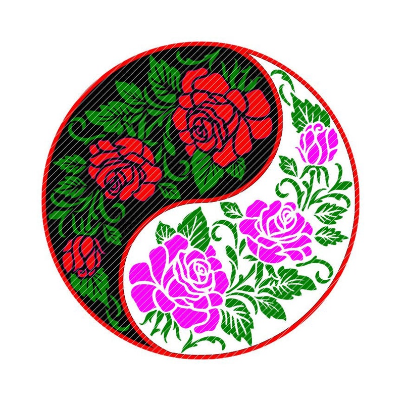 Yin Yang Roses 2 Versions Layered Swirl Mandala Clipart - Etsy