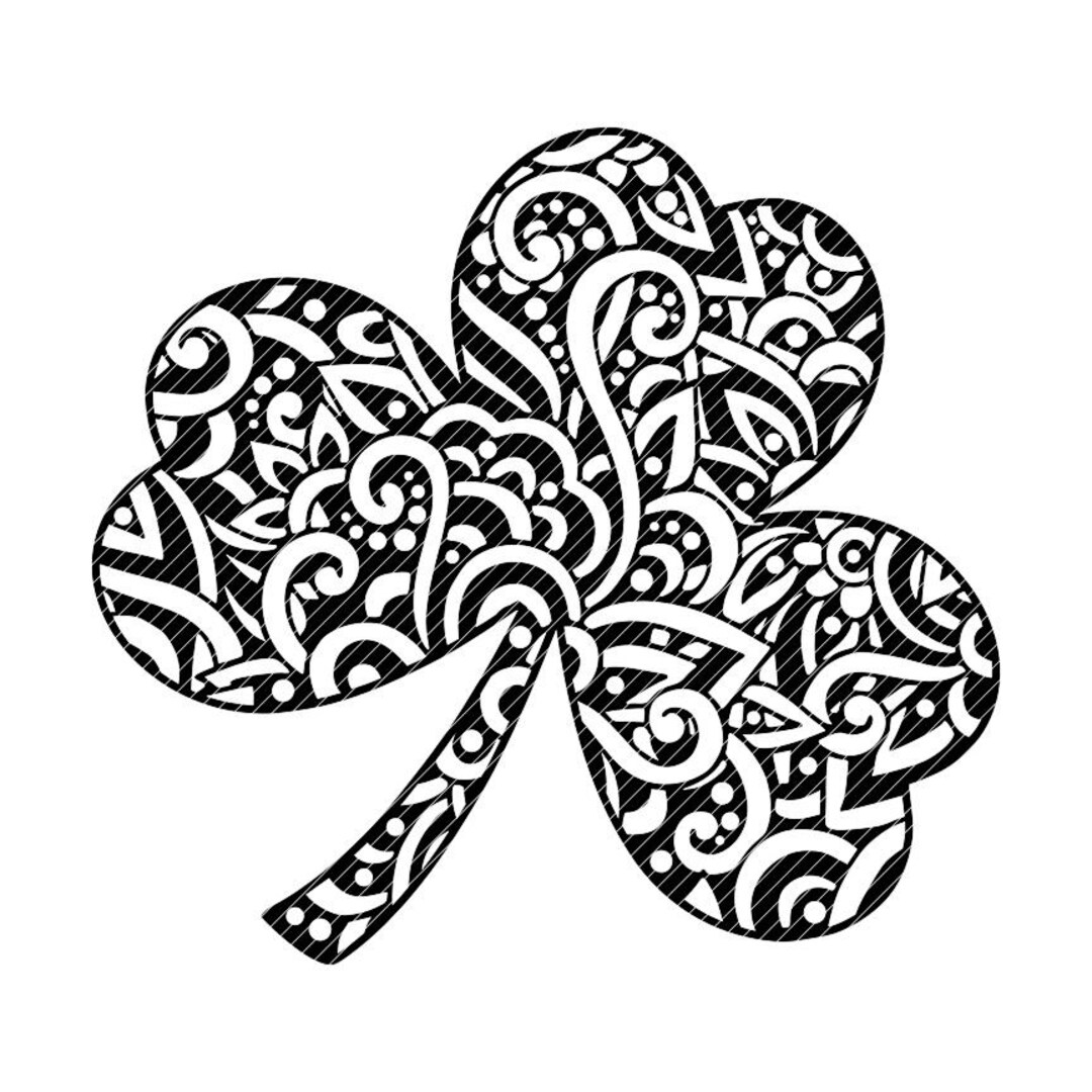 Zentangle Shamrock, Clover St. Patrick's Day Svg Clipart Vector ...
