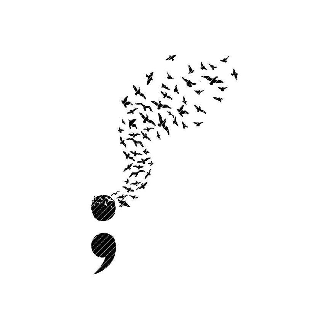 Semicolon Birds, Suicide Prevention Awareness Svg Clipart Vector ...