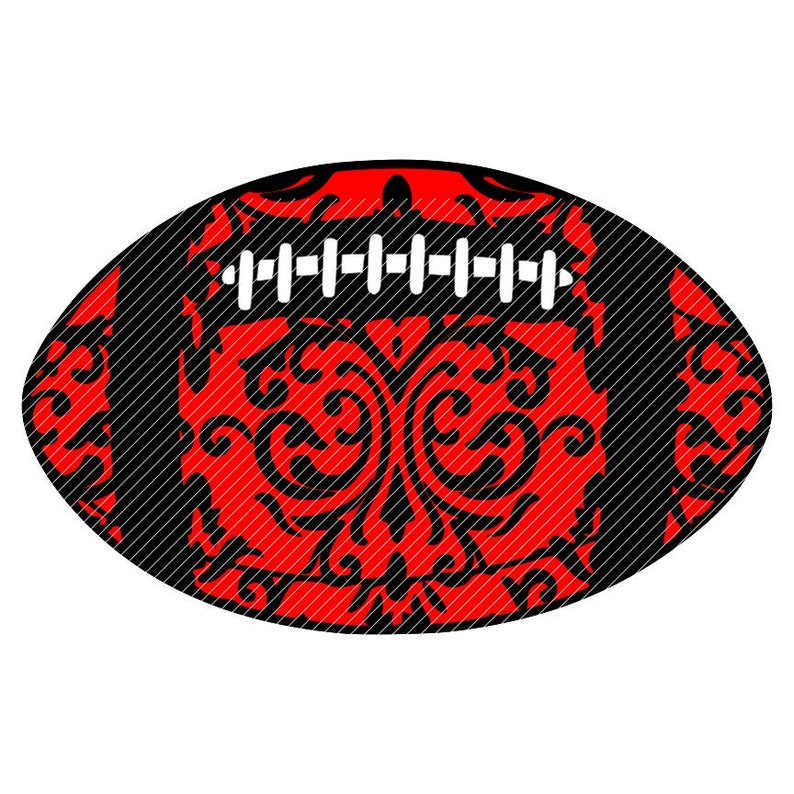 Damask Football, 4 Variations Fancy Fall Sport Mandala Swirl Clipart ...