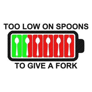Low Spoon Warning, Spoonie Invisible Illness Svg Jpg Png Clipart Vector ...