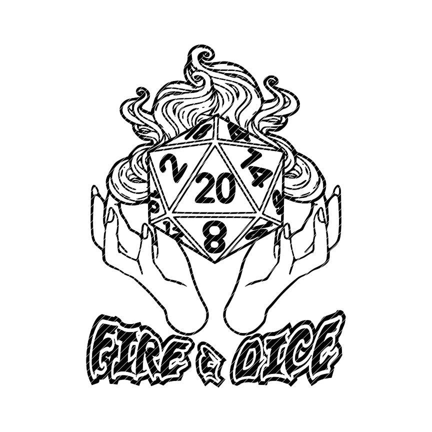 Fire & Dice fireball dice D20 dungeons and dragons svg jpg | Etsy