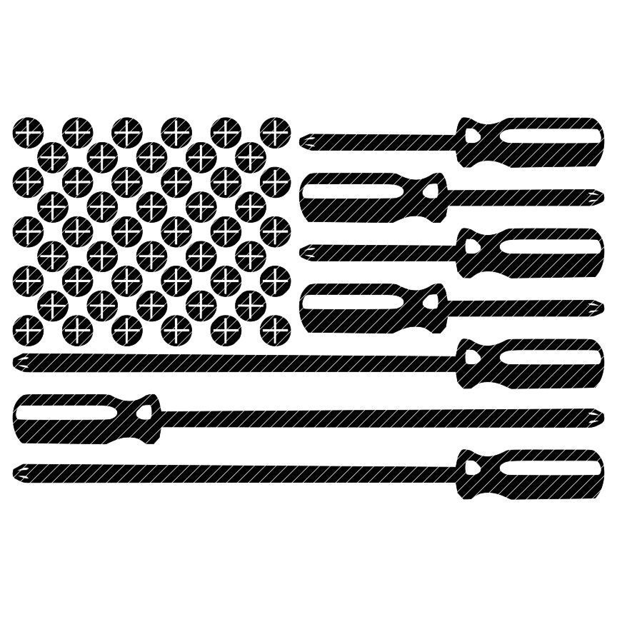 Screwdriver Tool Flag 3 Versions U.S.A. America Svg Jpg Png | Etsy