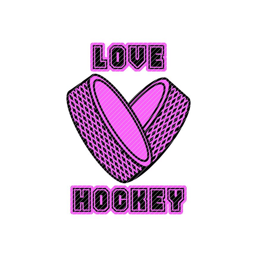 Love Hockey Puck Heart, Svg Jpg Png Clipart Tshirt Design Vector Vinyl ...