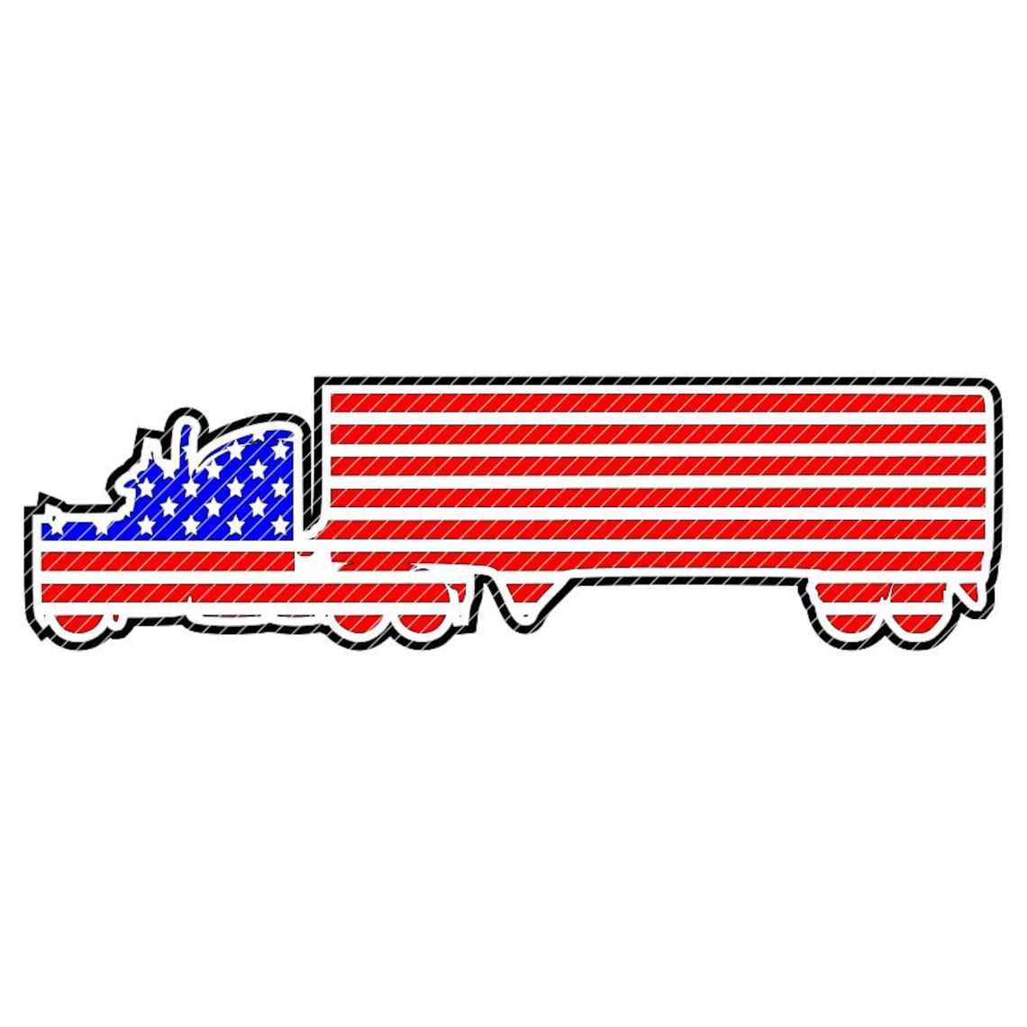 Trucker Flag Svg 2 Versions Semi Truck U.S.A. America Jpg Png - Etsy