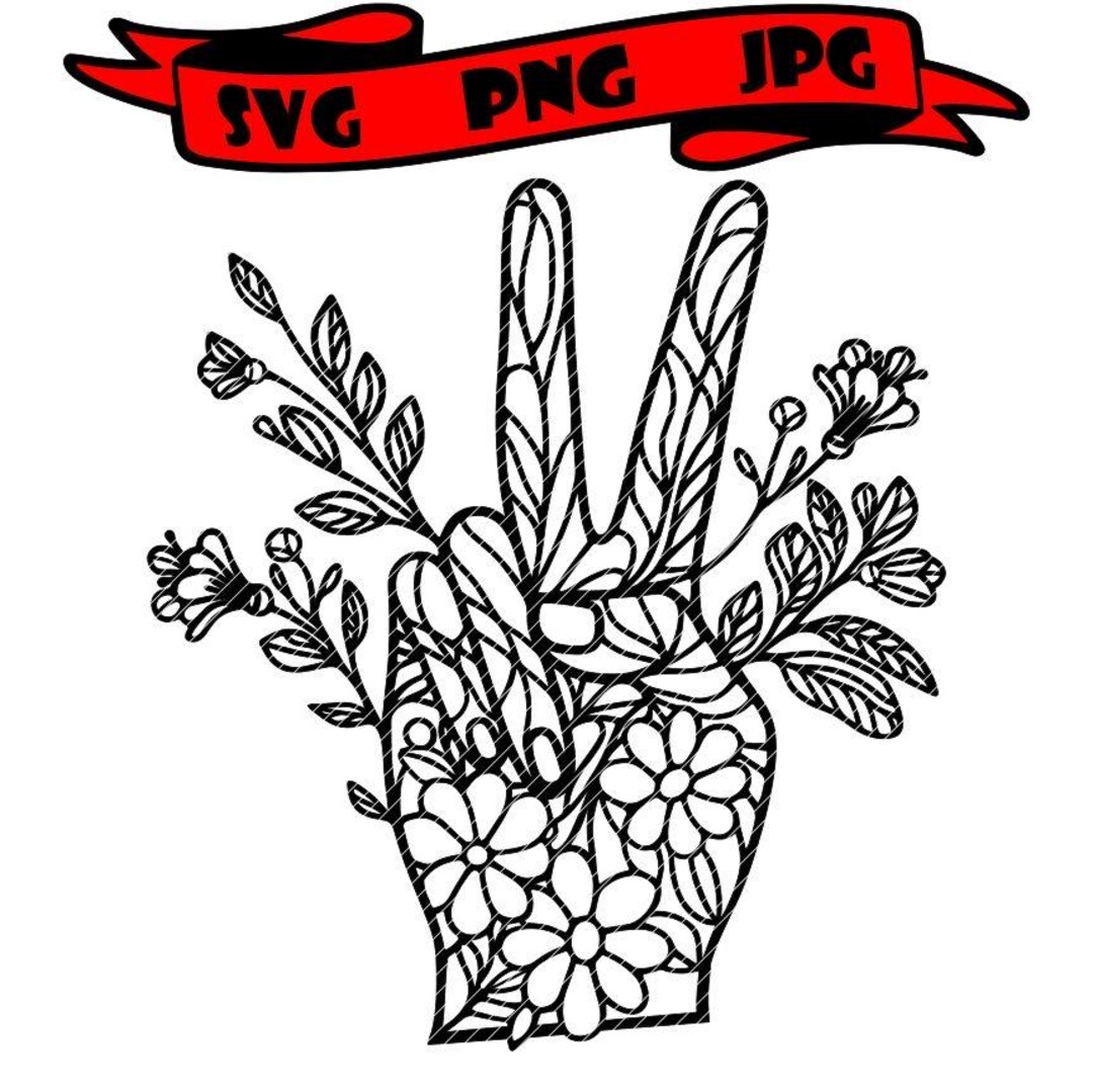 Peace Wave Mandala, 2 Versions Floral Biker Peace Sign Wave Motorcycle ...