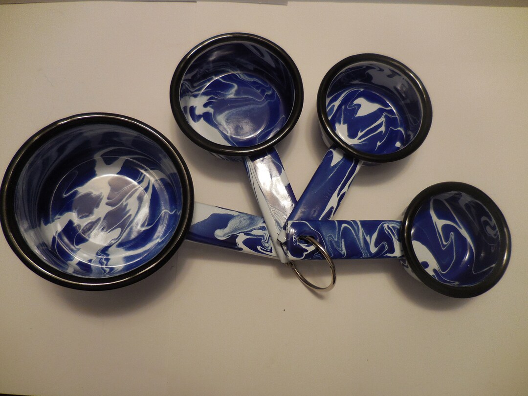 Enamelware Farmhouse 4 Pc. MEASURING CUP Set 1/4 1/3 1/2 1 - Etsy