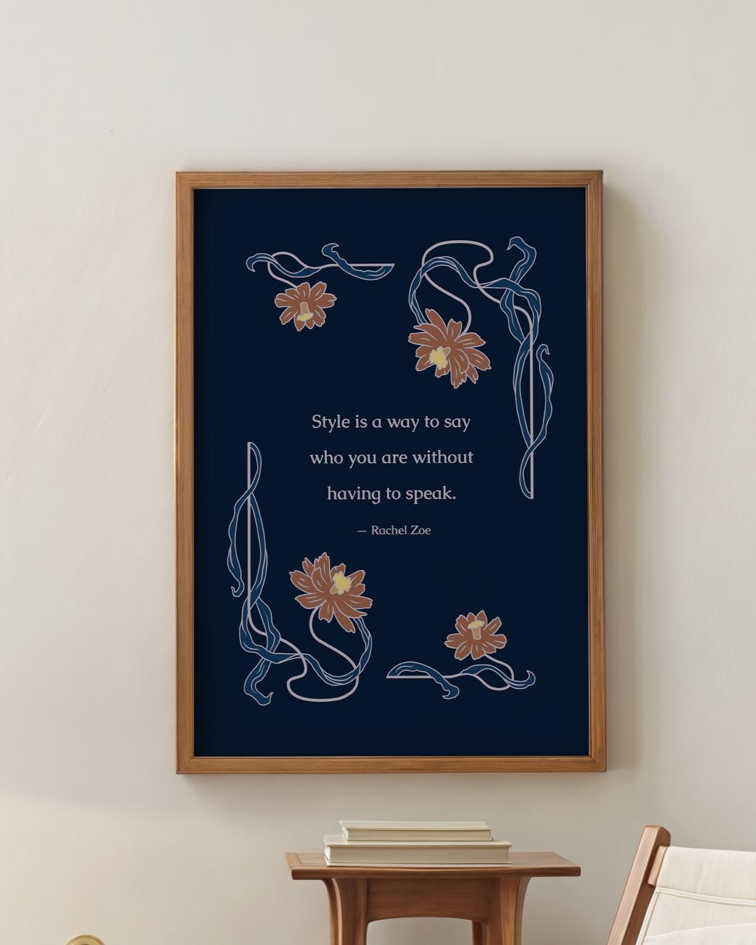 Rachel Zoe Quote Art Nouveau Floral Print | Inspirational Wall Art ...