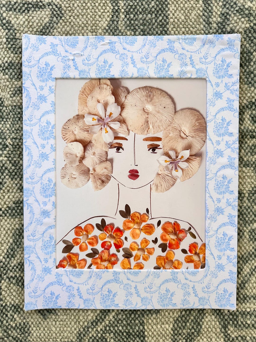 Portraits: 11x14" Fabric Mat With 8x10" Botanical Print - Etsy