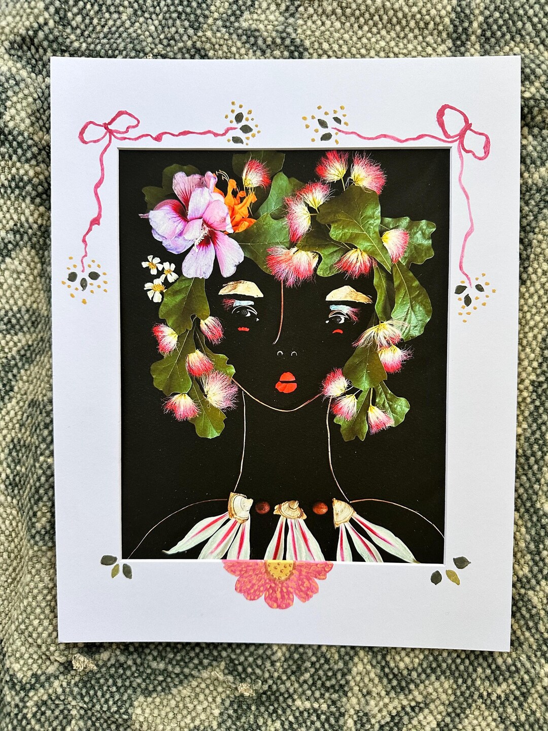 11x14" Painted Mat With 8x10" Botanical Print - Etsy