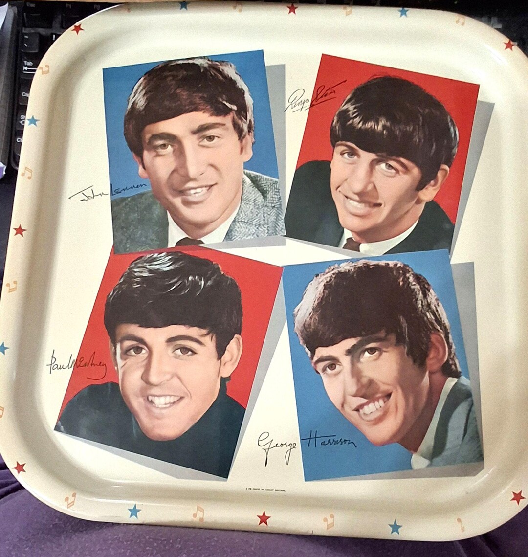 Vintage Beatles Metal Serving Tray Made in Great Britain - Etsy