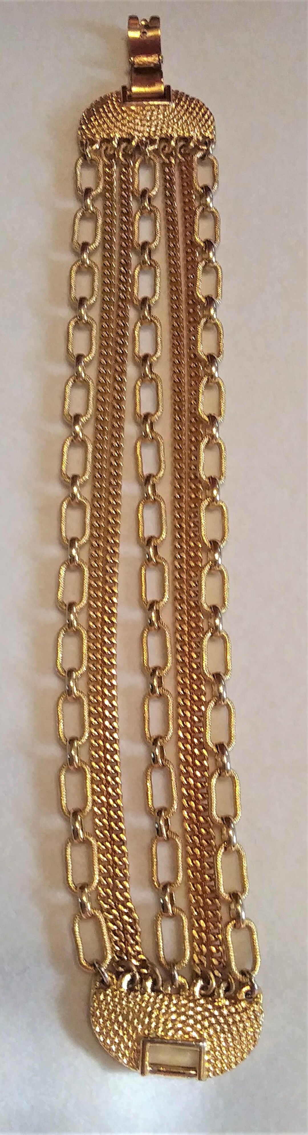 Vintage Gold-tone 7 Strand Monet Chain Bracelet - Etsy