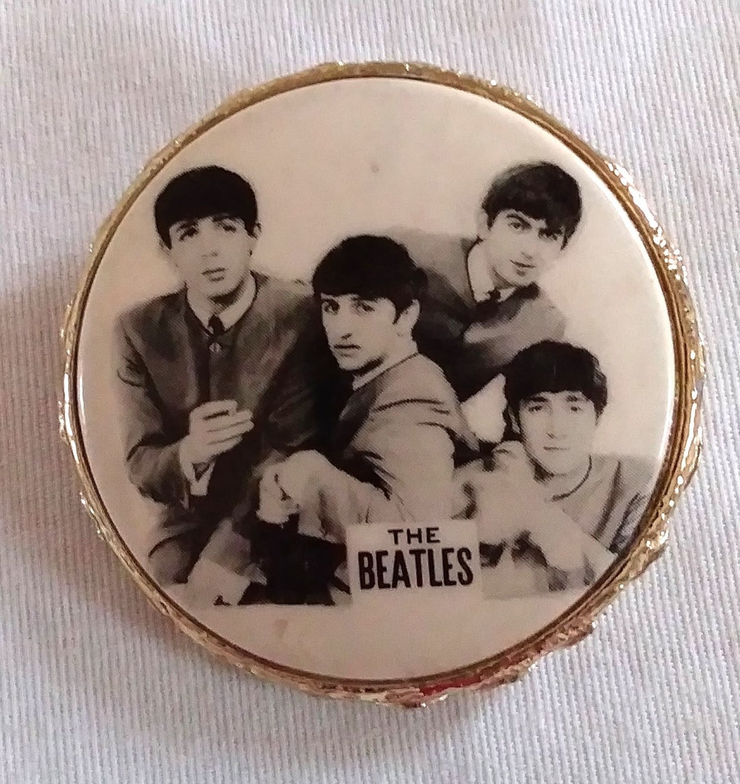 RARE Vintage 1964 Beatles Pictorial Gold Tone Pin Brooch - Etsy