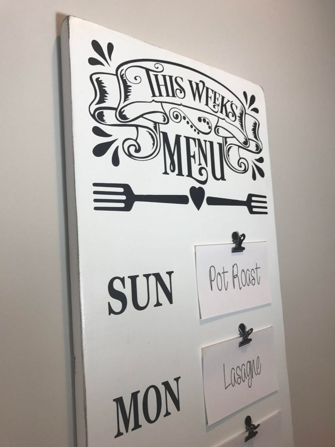 Menu Board Meal Planning Sign Weekly Meal Planning Wooden | Etsy