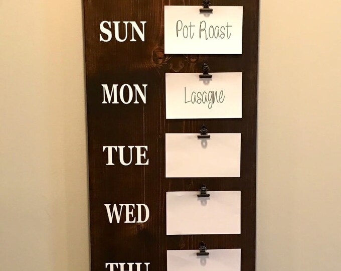 Menu Board, Meal Planning Sign, Weekly Meal Planning, Wooden Menu Board ...