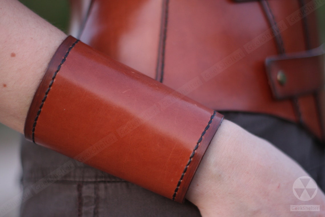 Leather Cuffs Handmade Leather Bracers LARP - Etsy