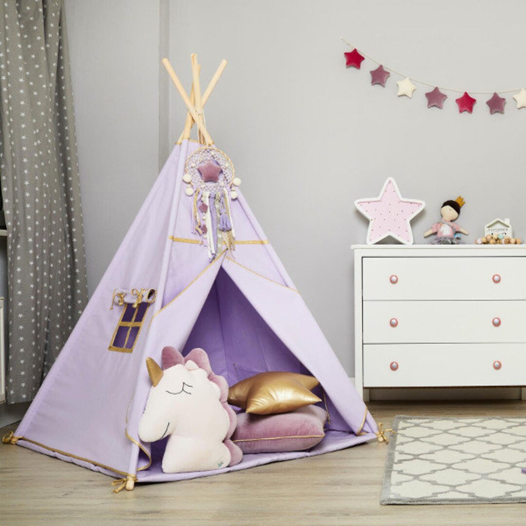 Juego de tipis con alfombrilla y cojines – Gold Lilac - Etsy España