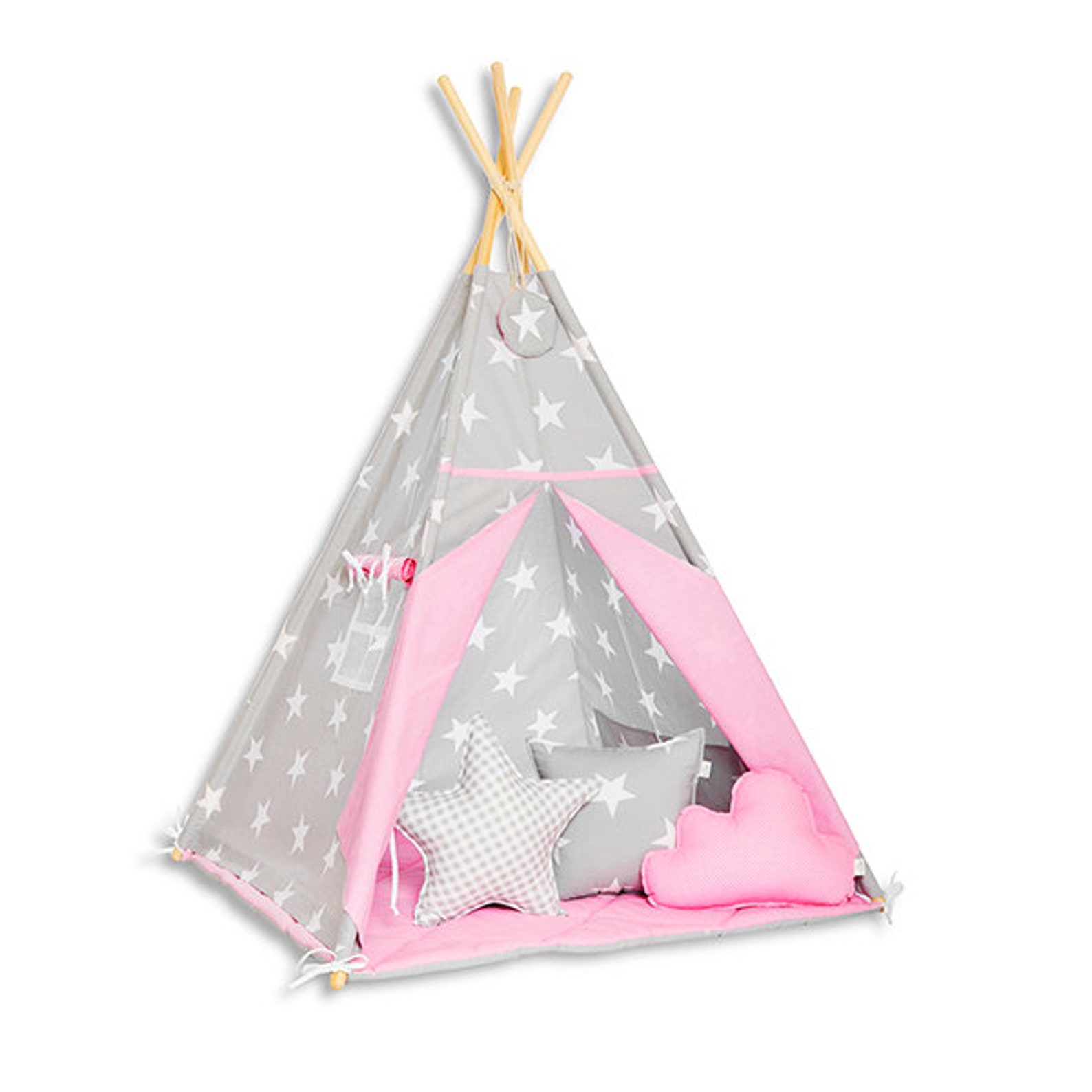 Tipi Kit mit Bodenmatte und Kissen Candy Star - Etsy.de