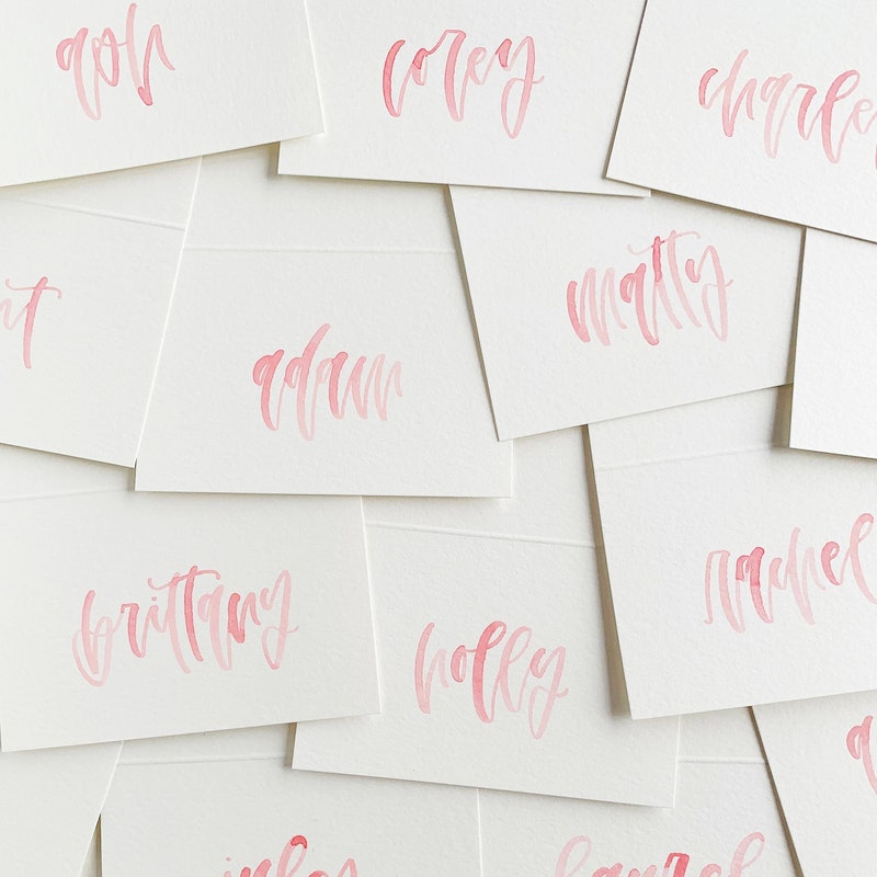 Watercolor Name Card - Etsy