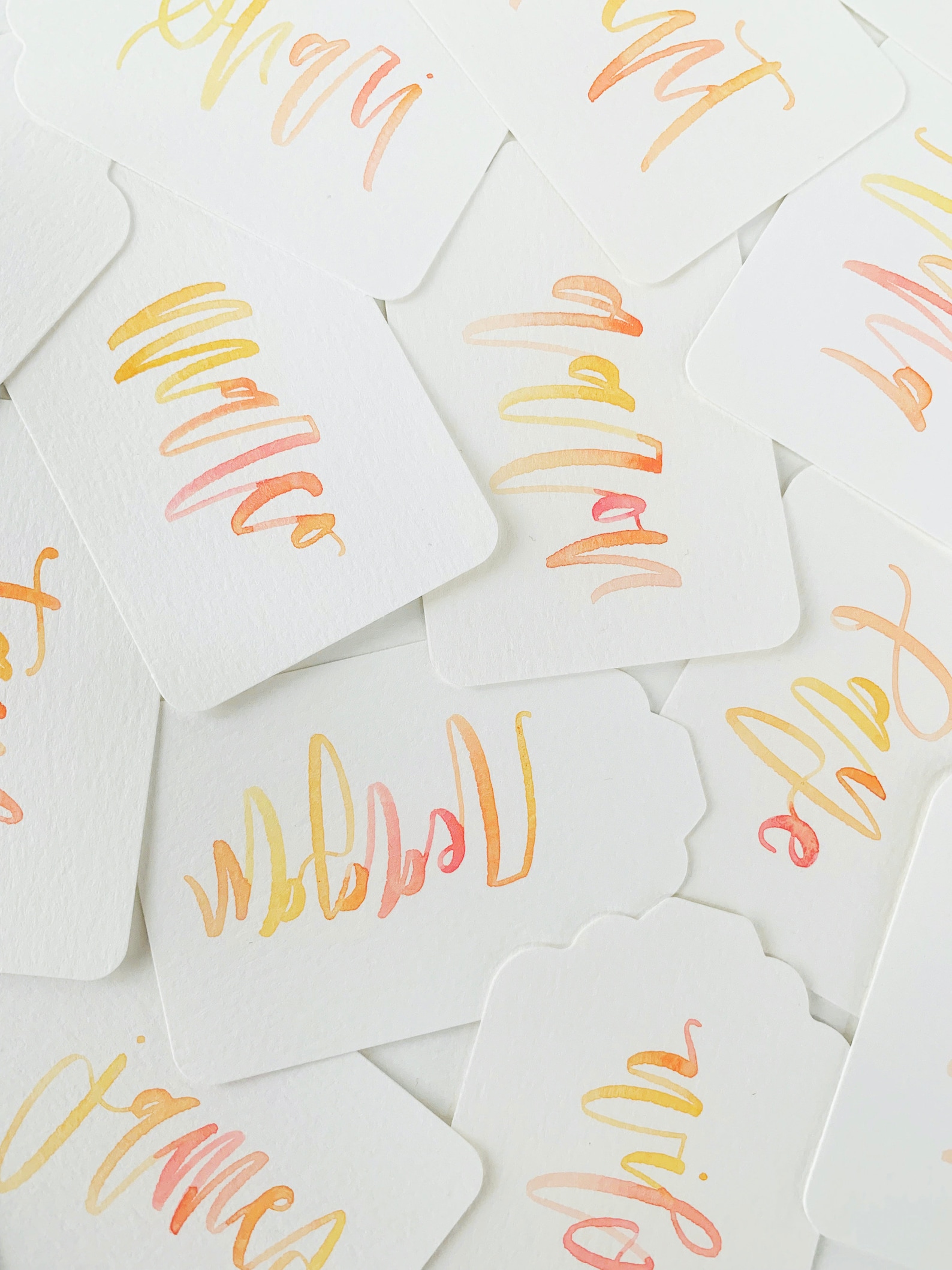 Handwritten Gift Tags (white Cardstock With Watercolor Lettering ...