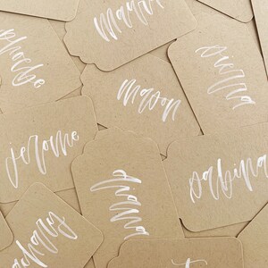 Handwritten Gift Tags (kraft Paper Cardstock With White Ink Lettering ...