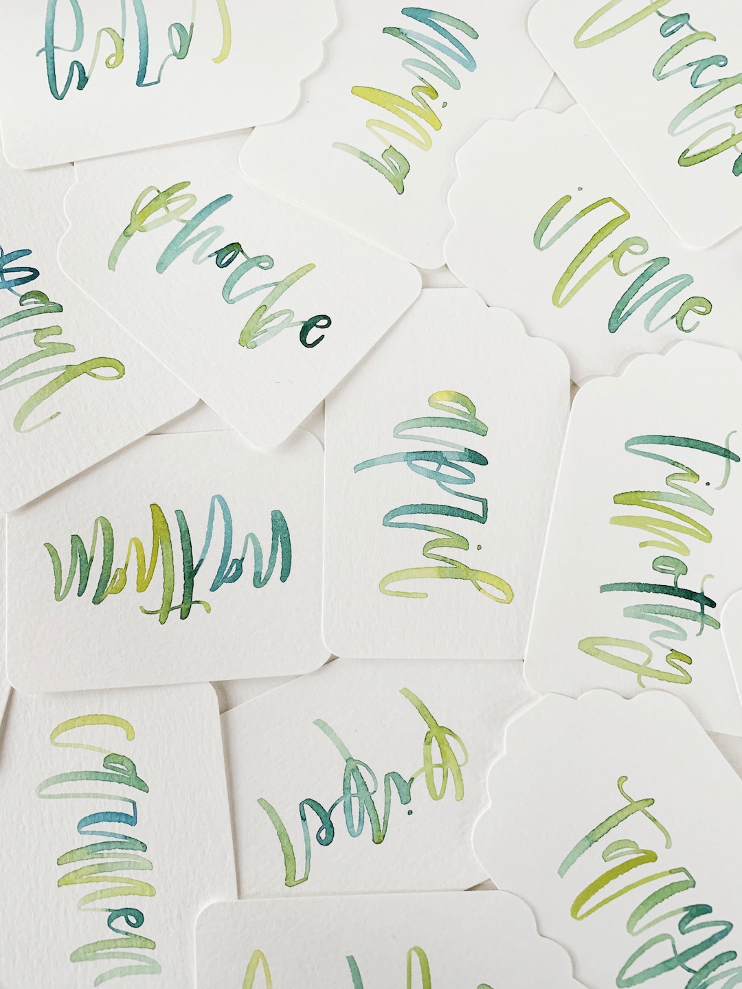 Handwritten Gift Tags (white Cardstock With Watercolor Lettering ...