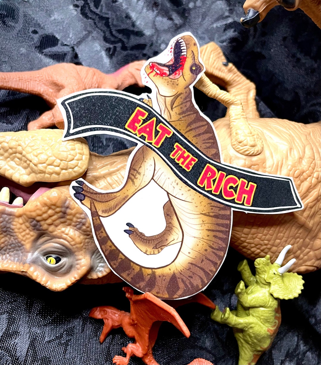 T-rex Eat the Rich Sticker - Etsy