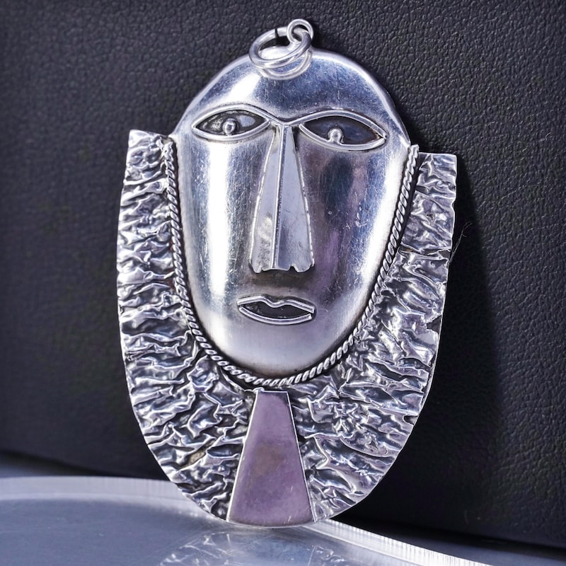 Primitive Face Pendant - Etsy UK